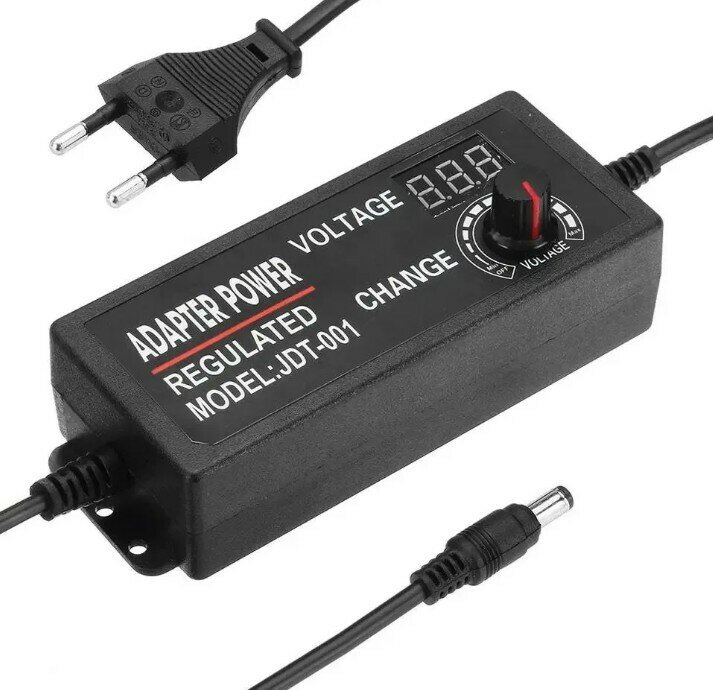 Адаптер QiYe-32430-2403 (3-24v/3A) регулируемый (штекер 5.5мм.) (черный)