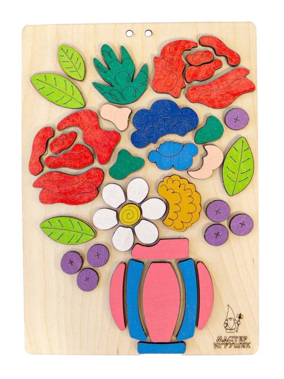 Аппликация Тимбергрупп "Букет", 150x210мм, набор для рукоделия, развитие моторики