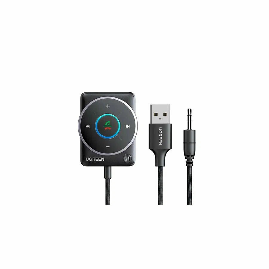 Автомобильный Bluetooth-адаптер UGREEN CM723 (35002) Car Bluetooth 5.3 Receiver Audio Adapter. Цвет: черный.