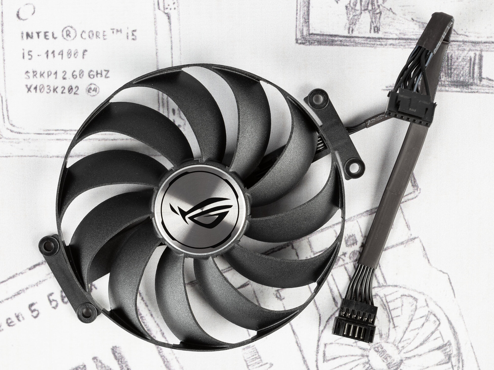 Вентилятор для видеокарты Asus ROG Strix Black RTX 3070 3080 Ti 3090 ⌀95мм | №3