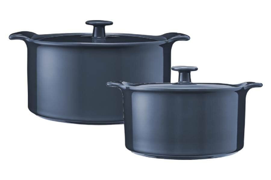 Набор 2 кастрюли, 3 л и 1,3 л, с крышками, фарфор P, синяя, Indulgence (Maxwell&Williams)