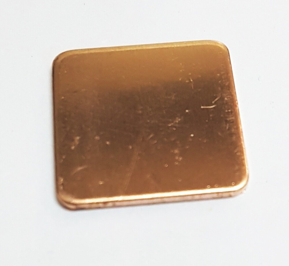 Термопрокладка CoolerA 15x15x1.0мм, Медная, теплопроводность 407Вт/(м*К)