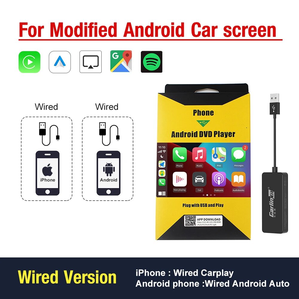 LoadKey & Carlinkit Android Auto для CarPlay Dongle Проводной USB Plug And Play для ремонта Android-навигационного плеер Smart Link