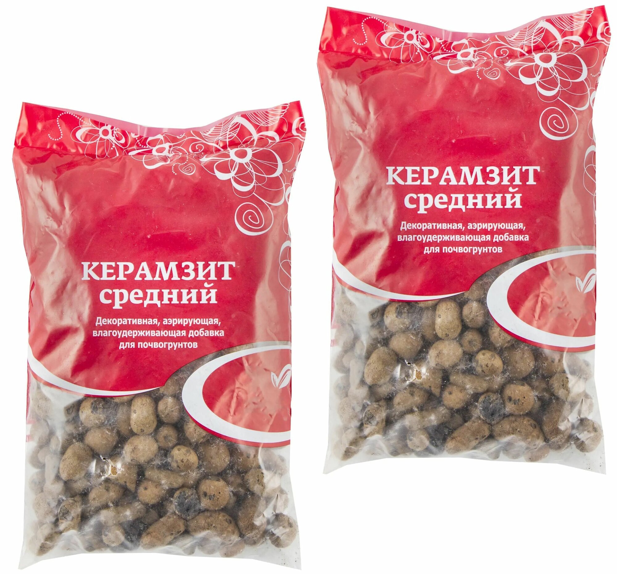 Керамзит садовый, средний, 2 упаковки по 2 л для комнатных растений и рассады. Дренаж для создания оптимального микроклимата для корневой системы.