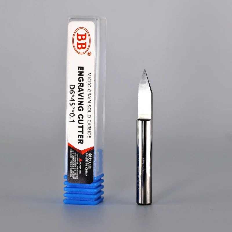 SWYBB Фрезы для гравировки твердосплавные 45 Degree, 0.5mm, D 4mm