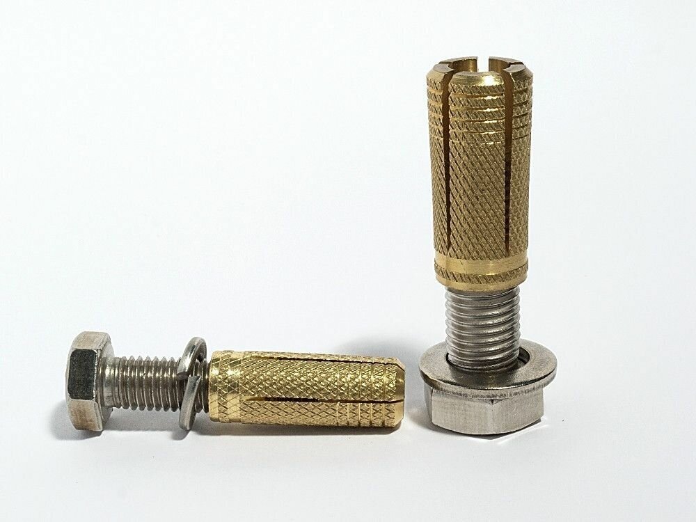 Забивной анкер-цанга М8 10x28 мм, латунный, 2 шт. (2 шт.)