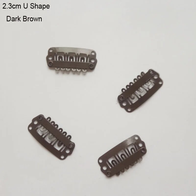 Заколки для наращивания волос U-образные, Dark Brown, 2.3cm, 20шт
