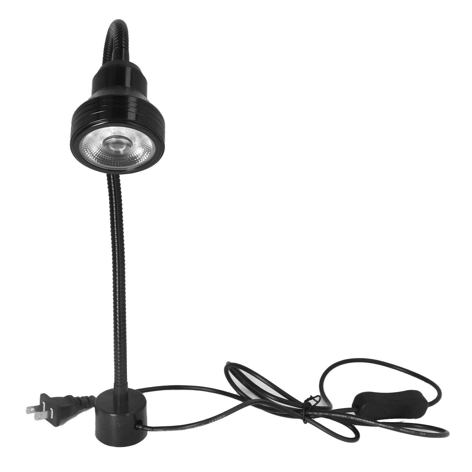 Магнитный рабочий фонарь мощностью 7 Вт с гибкой гибкой шеей, металлическим основанием и вращением на 360 для станков с ЧПУ, верстаков и металлических проектов