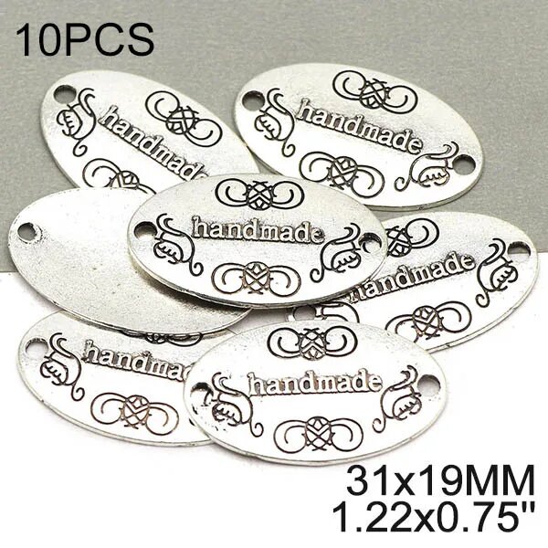 Металлические этикетки с бантом 10 шт. oval silver