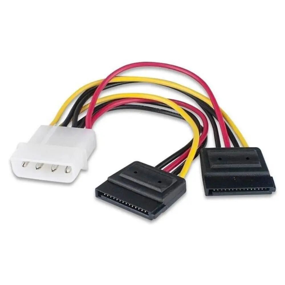 Molex — SATA Двойной провод питания жесткого диска 4-контактный на 15-контактный 7,48-дюймовый разветвитель питания SATA Разветвитель мощности Y-кабель Удлинительный кабель питания