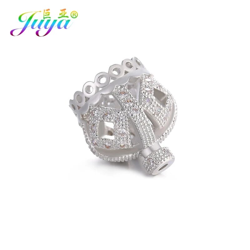 Juya Корона бусина, White Gold, 2 Pieces Wholesale