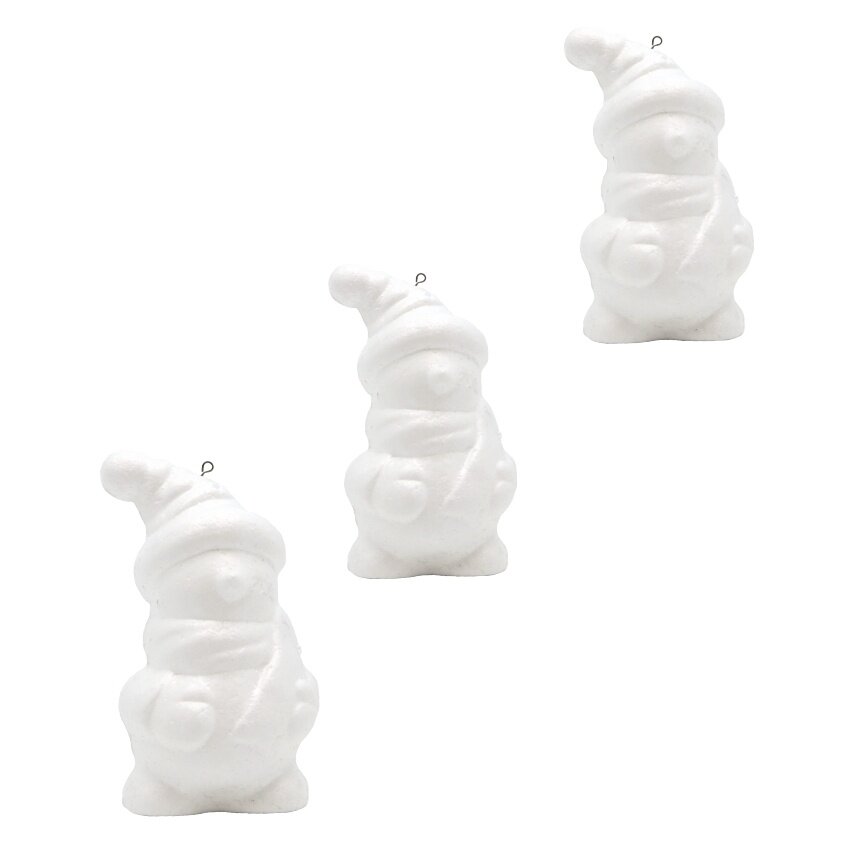 Форма-заготовка для творчества Туендатская сувенирная мастерская из пенопласта, Елочная Игрушка "Снеговичок" 3 шт