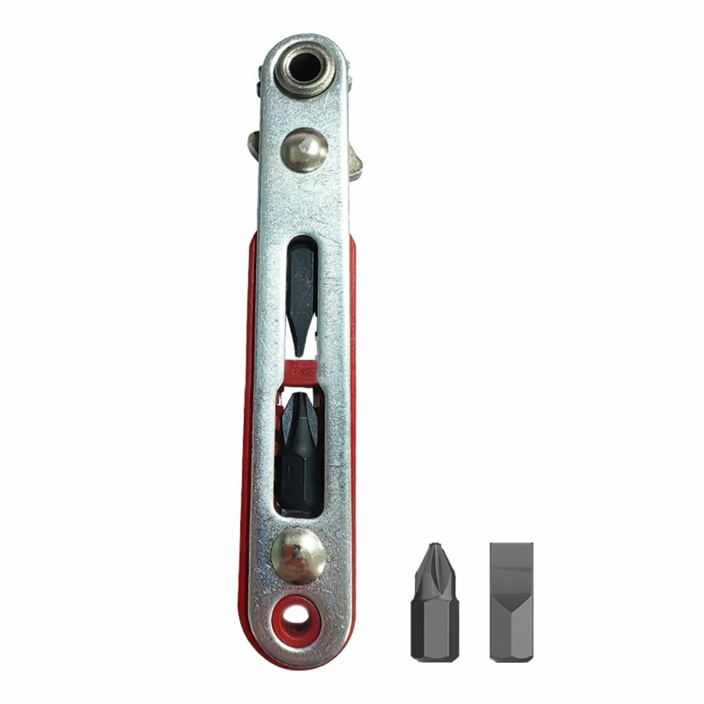 Двусторонний храповой ключ коленчатого типа с 2 долотами