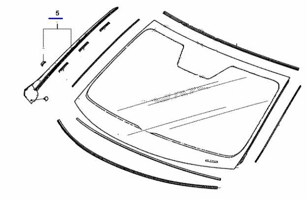 Отделка в сборе, прав. ветровое стекло; боков.(Оригинал)