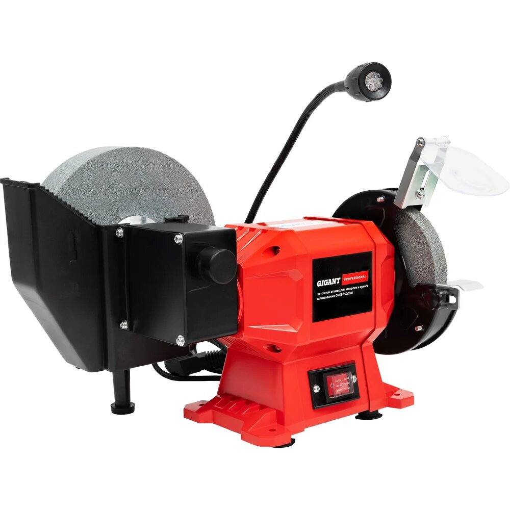 Заточной станок Gigant Professional для мокрого и сухого шлифования D-150/200мм GPES-150/200 с защитным экраном