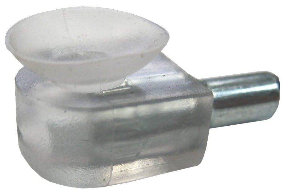 Держатель для полки Element / Элемент стеклодержатель с присоской, из металла и пластика, прозрачный, 5мм, 4шт. в упаковке / фурнитура для мебели, полкодержатель