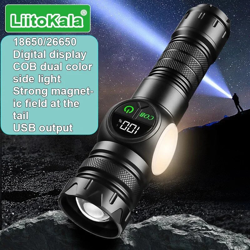 LiitoKala цифровой фонарик с боковым светом LF-1826
