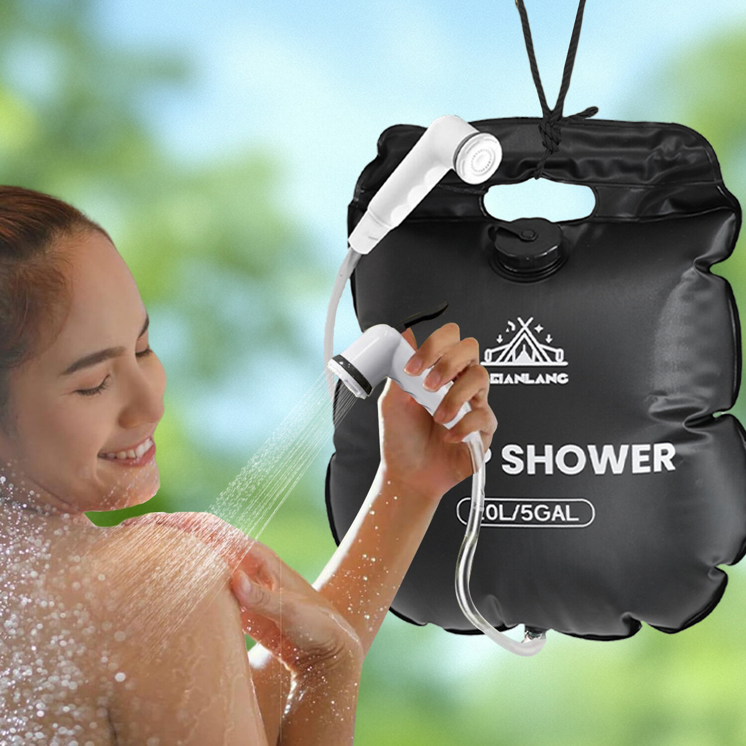 Портативный солнечный водонагреватель 20л - для кемпинга, душа на природе, быстрый нагрев