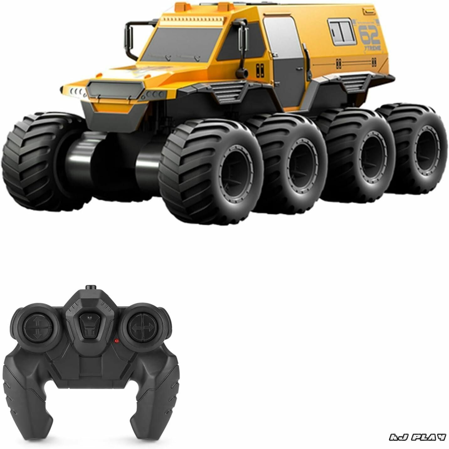 HJPlay RC-машины для мальчиков в возрасте от 8 до 12 лет, 8-колесный амфибийный автомобиль с дистанционным управлением с 2 батареями, внедорожник 1:12 с водонепроницаемыми грузовиками