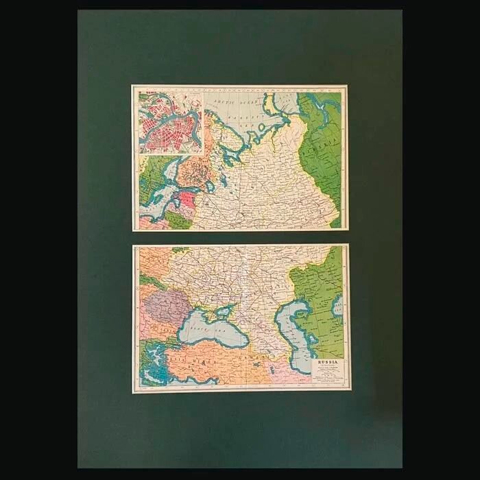 Антикварная Карта Европейской части России на 2-х листах 1920 г.