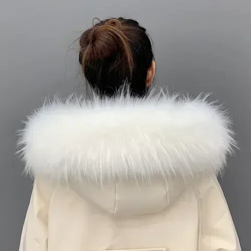 2025 фальшивый мех воротник для женщин мужчин пушистый теплый куртка капюшон декор зимняя мех шарфы одежда аксессуары детские пальто мех украшения,200,18, искусственный мех, полиэстер, полиэстер,