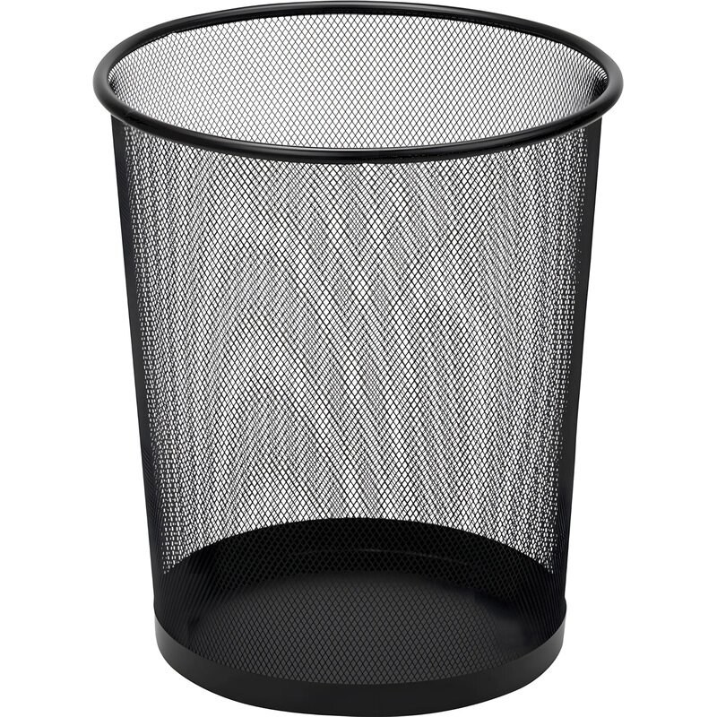 Корзина для мусора круглая Luscan метал cетка 18 л черная
