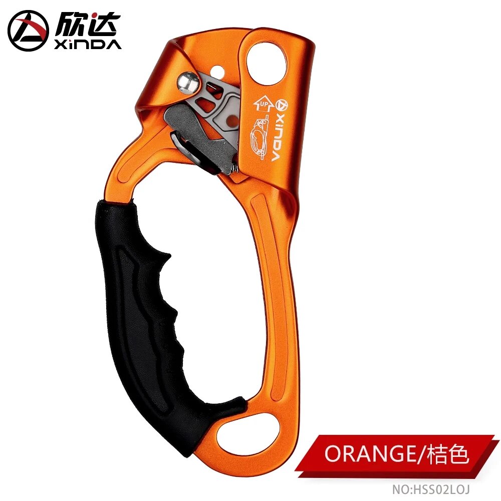 XINDA Жумар ручной оранжевый/черный для веревок 8-13 мм Оранжевый, Left Orange