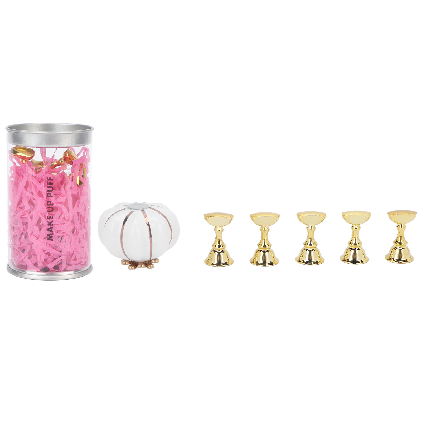 Керамическая подставка для ногтей в форме тыквы, салонный набор с магнитным держателем для типсов, золотая, белая