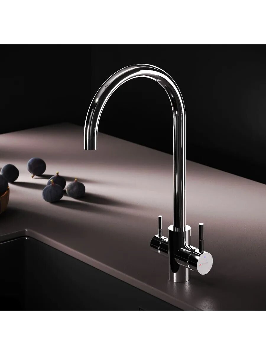 Смеситель для кухни AM.PM Brava S, высокий излив, канал для питьевой воды