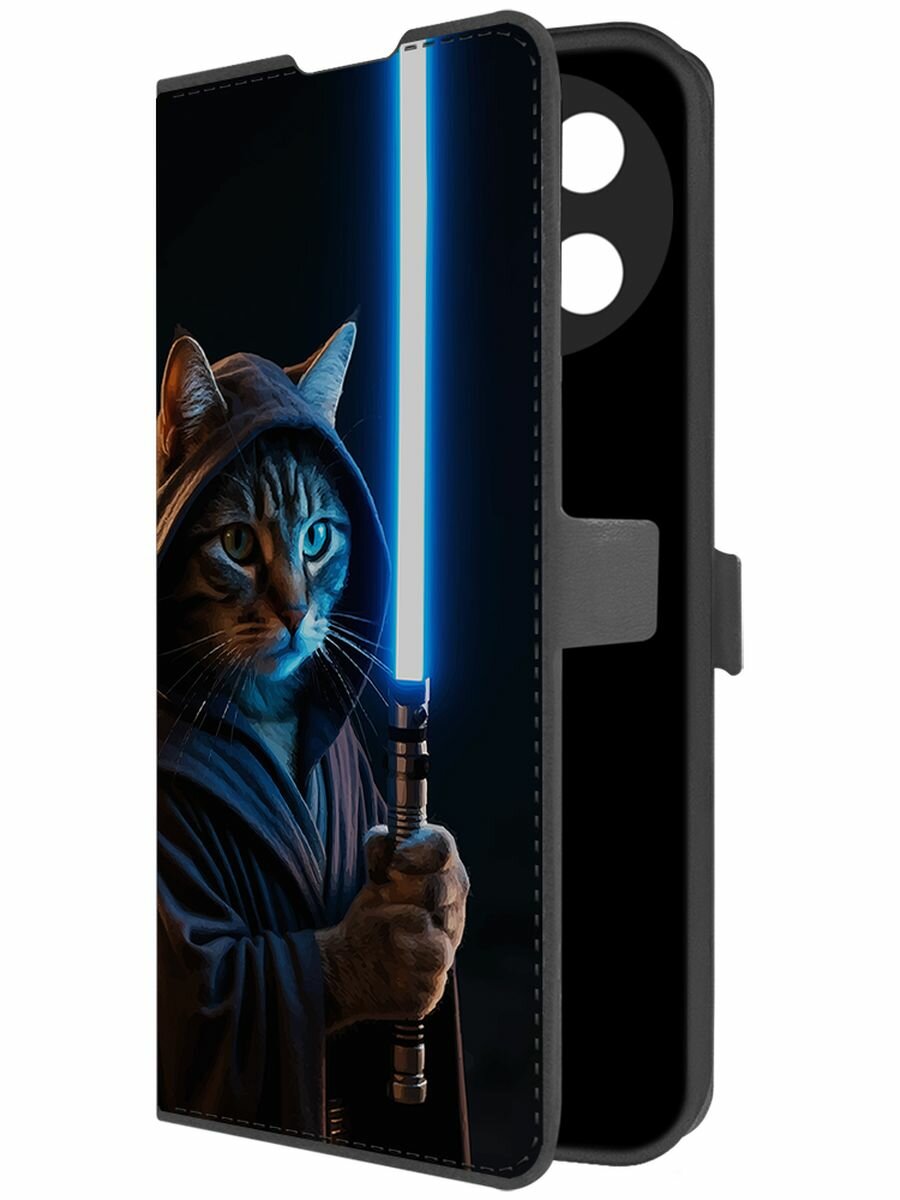 Чехол-книжка Krutoff Eco Book для Realme 11 4G Оби-Ван Котоби (черный)