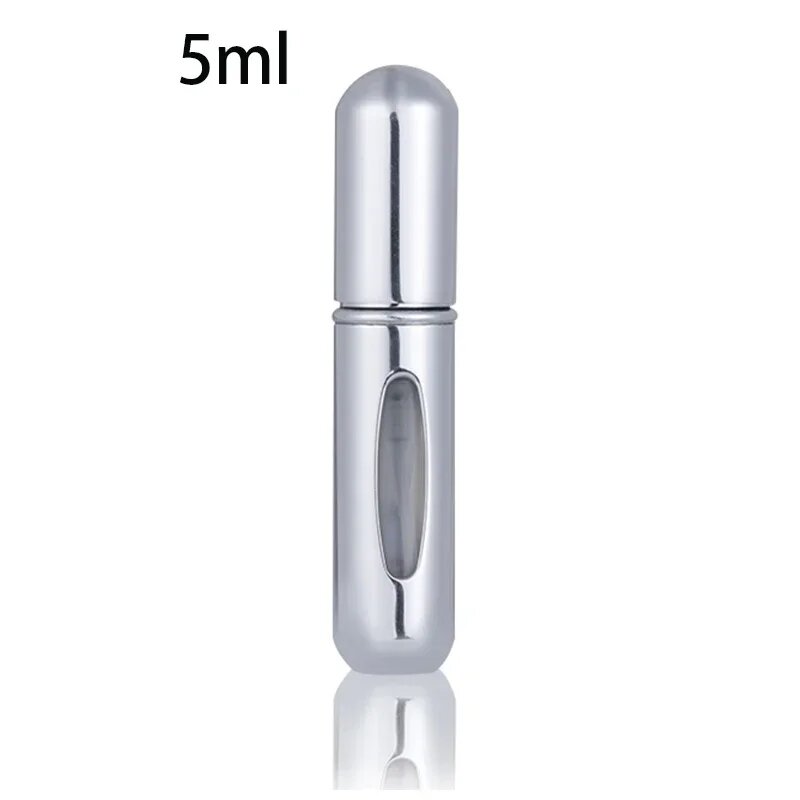 Многоразовый мини-флакон для духов 5 мл 5ml silver