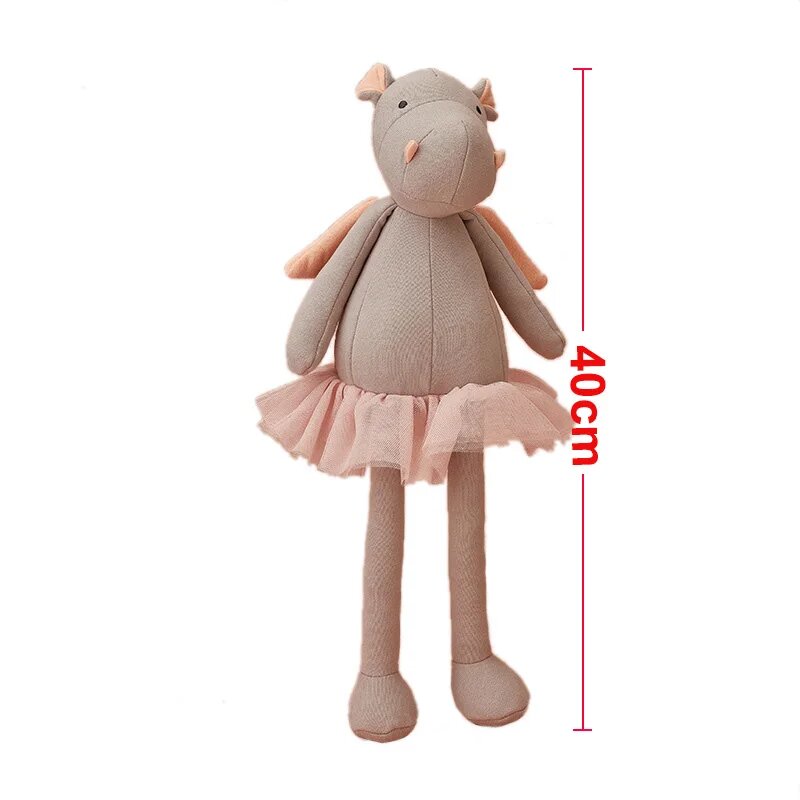 Плюшевая игрушка бегемотик в юбке, 40см, бежевый, I485-2
