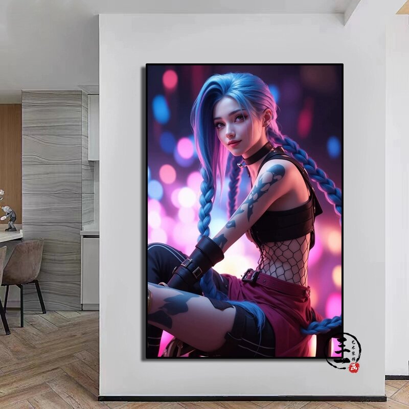 LOL Jinx League of Legends Rampage Лолита Живопись