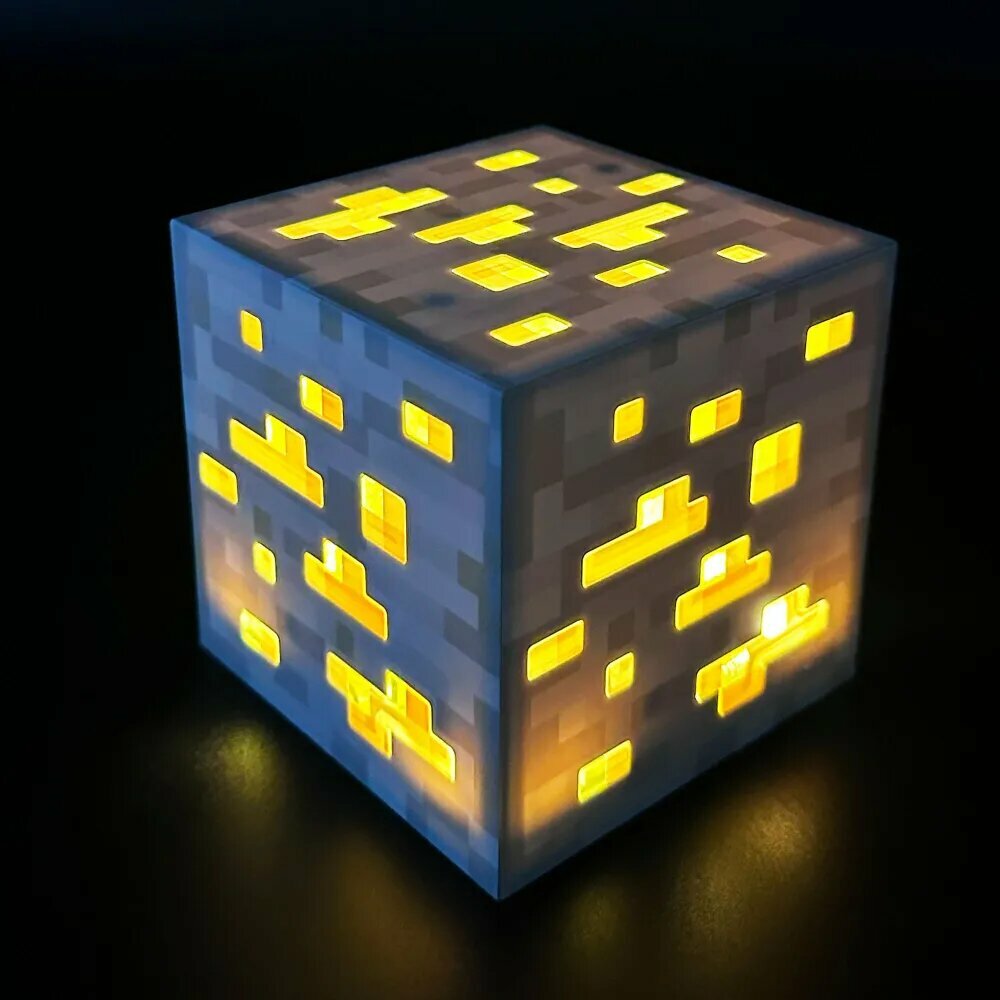 Пиксельный ночник, Светильник куб, Лампа кубик, Руда светильник Minecraft - Майнкрафт. Желтый.