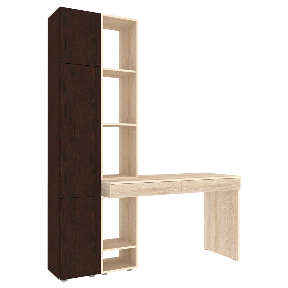 Стол письменный со стеллажом 1512 Дуб Сонома Венге