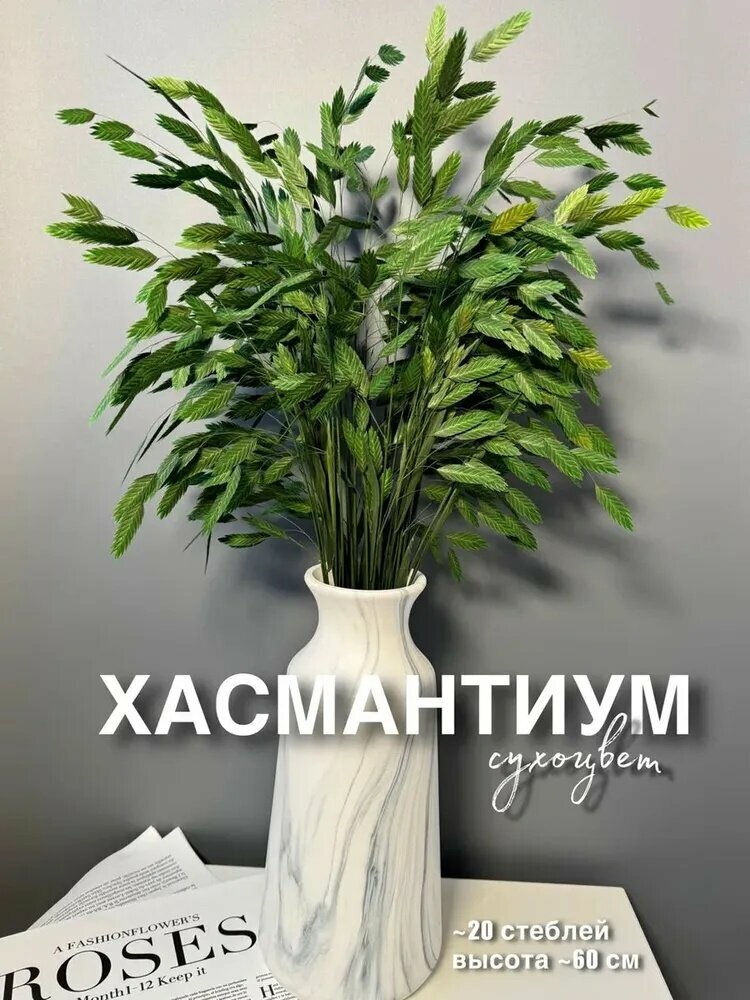 Сухоцветы Овёс, Мискантус, 70 см, 50 гр, 20 шт