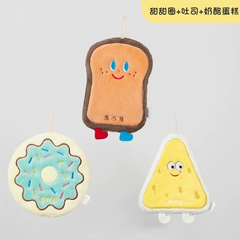 Милый полотенце для рук, висячее, впитывающее, утолщенное, для ванной, мультяшное, полотенце для рук, маленькое квадратное полотенце, кухонная ткань