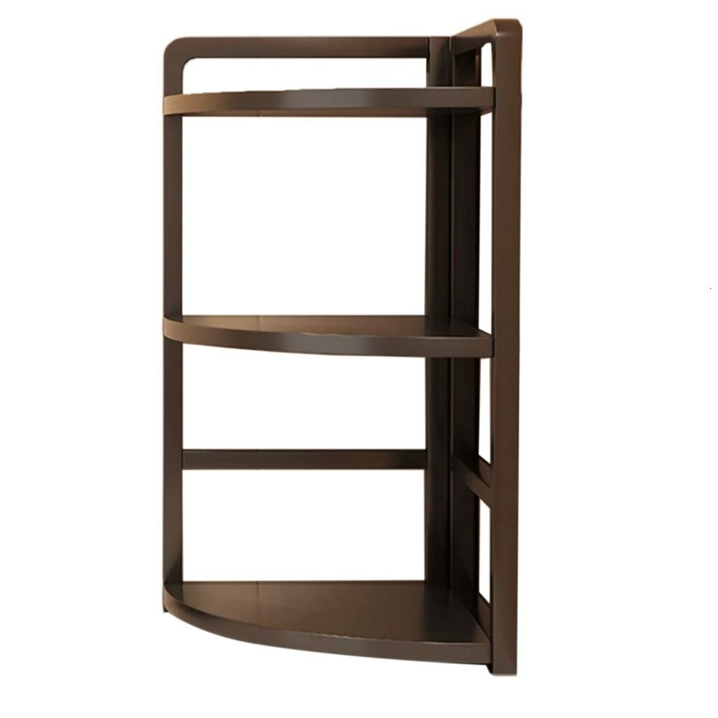 Двухъярусная деревянная полка в угол, черная ива - средний размер три ла