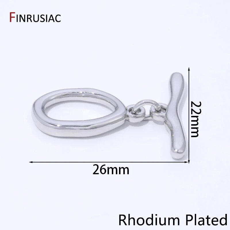 Тогглы для бижутерии FINRUSIAC, латунь, позолота 14K, 6 шт