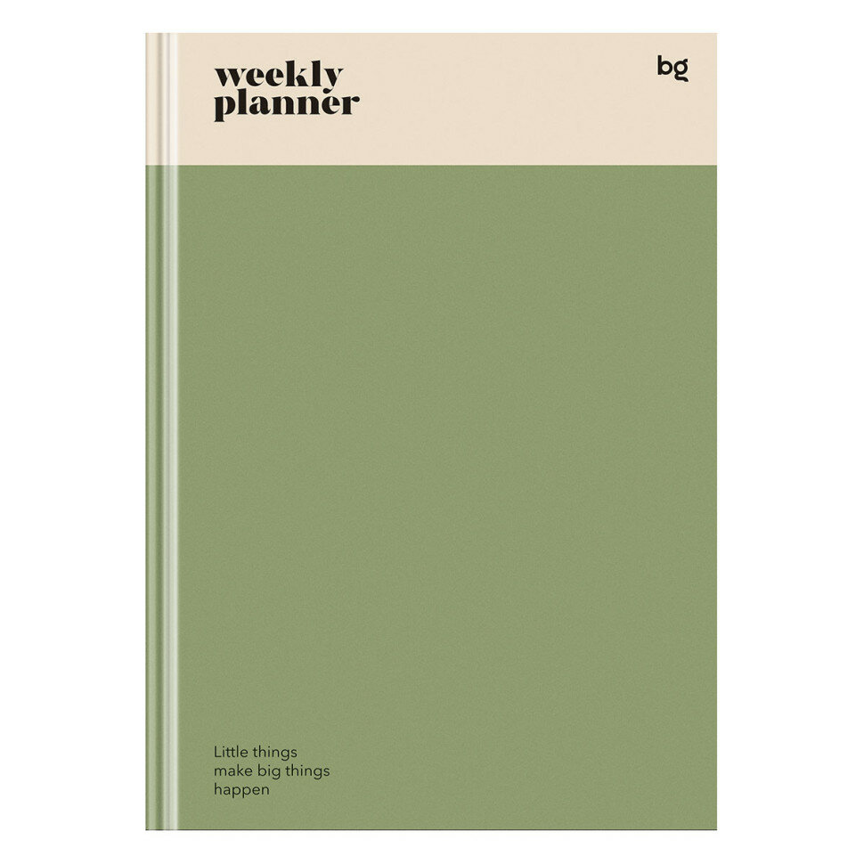 Планер школьный 1-11 кл. 64л. (твердый) BG "Weekly planner. Green", матовая ламинация, 383697