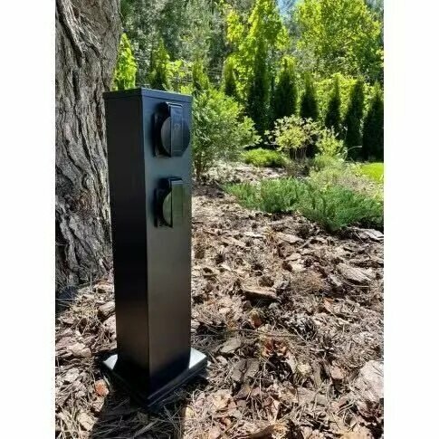 Розетка уличная садовая на столбике влагозащищенная в комплекте с опорой RST-200