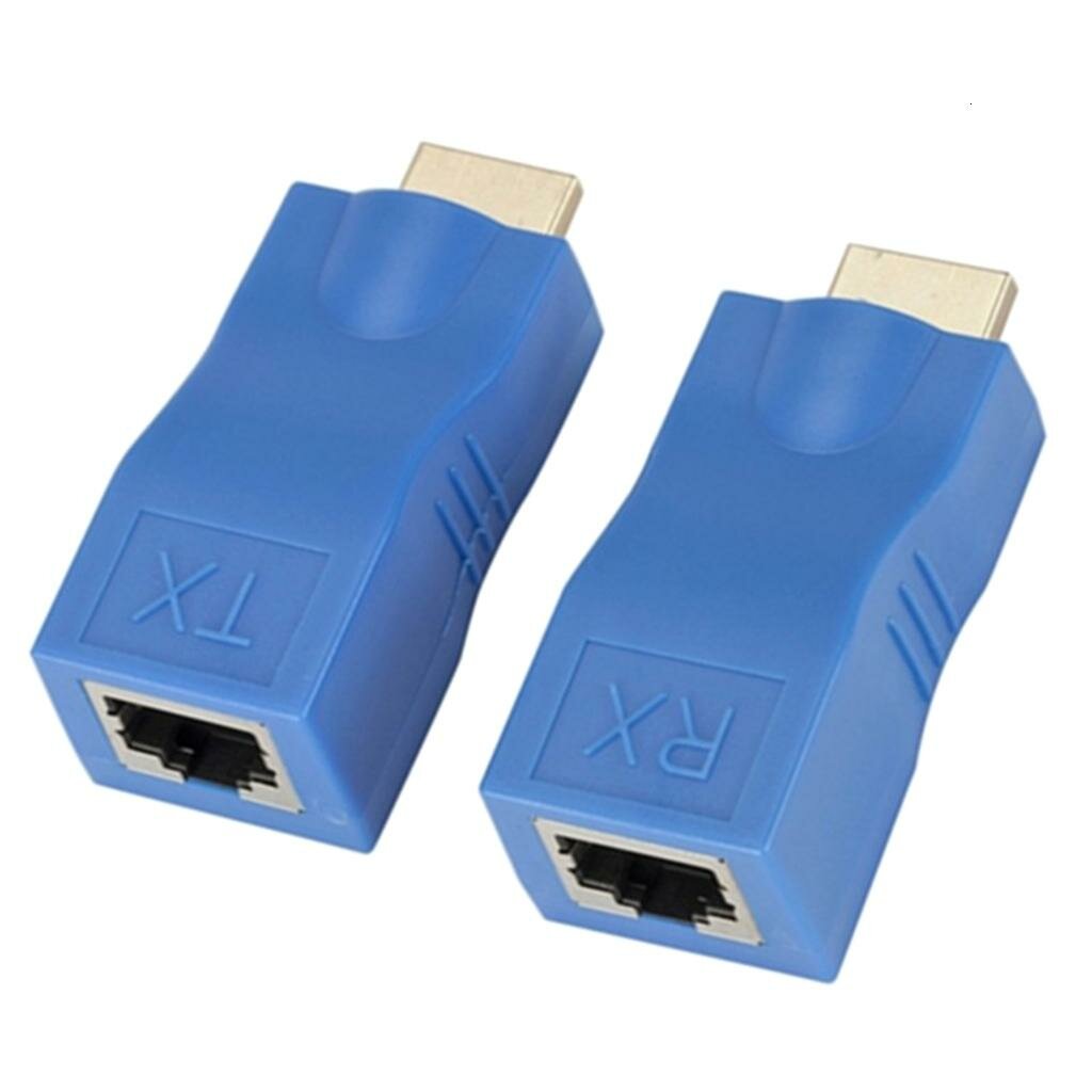 Конвертер HDMI в RJ45, до 30 м, Синий