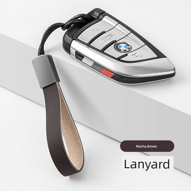 Автомобильный брелок-лента мокко коричневого цвета, противоугонный для машин, стильный держатель ключей для женщин
