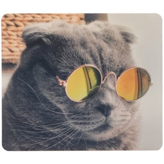 Коврик для мыши Gembird MP-ART39 "кот в очках", 250х200х2мм, ткань+резина