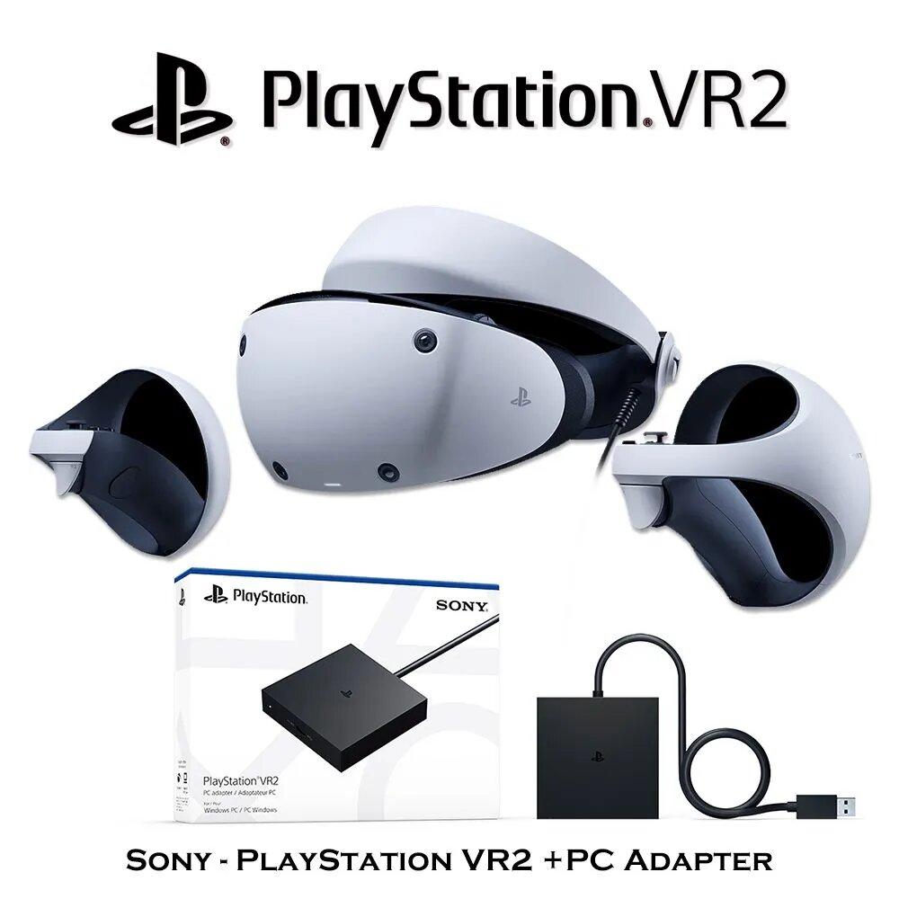 Гарнитура виртуальной реальности Sony PlayStation VR2 для PlayStation 5 +VR2 PC Adapter совместимый STEAM Windows