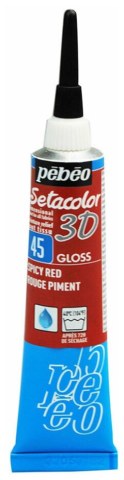 Краски и контуры по ткани PEBEO Контур по ткани глянцевый Setacolor 3D 20 мл 557045 красный