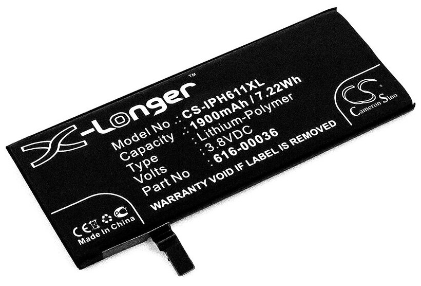 Аккумулятор CS-IPH611XL для iPhone 6S 3.8V / 1900mAh / 7.22Wh