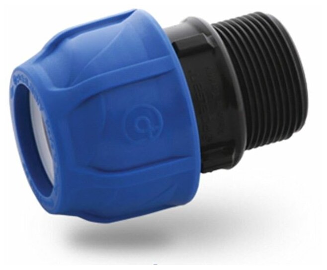 Муфта ПНД d 50х2" с наружной резьбой голубая серия POELSAN Турция