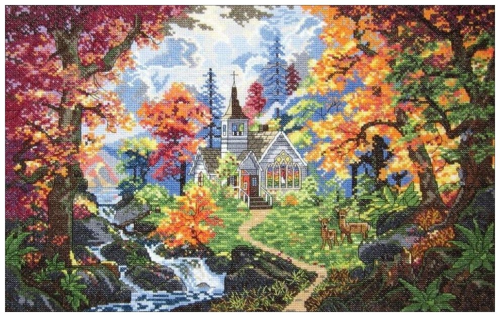 #7009 Часовня Надежда Design Works Набор для вышивания Счетный крест 40.5 х 28 см