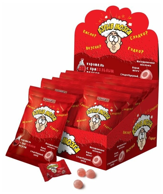 Взрыв мозга карамель со вкусом колы, блок 24 шт. (15г х 24 х 12)